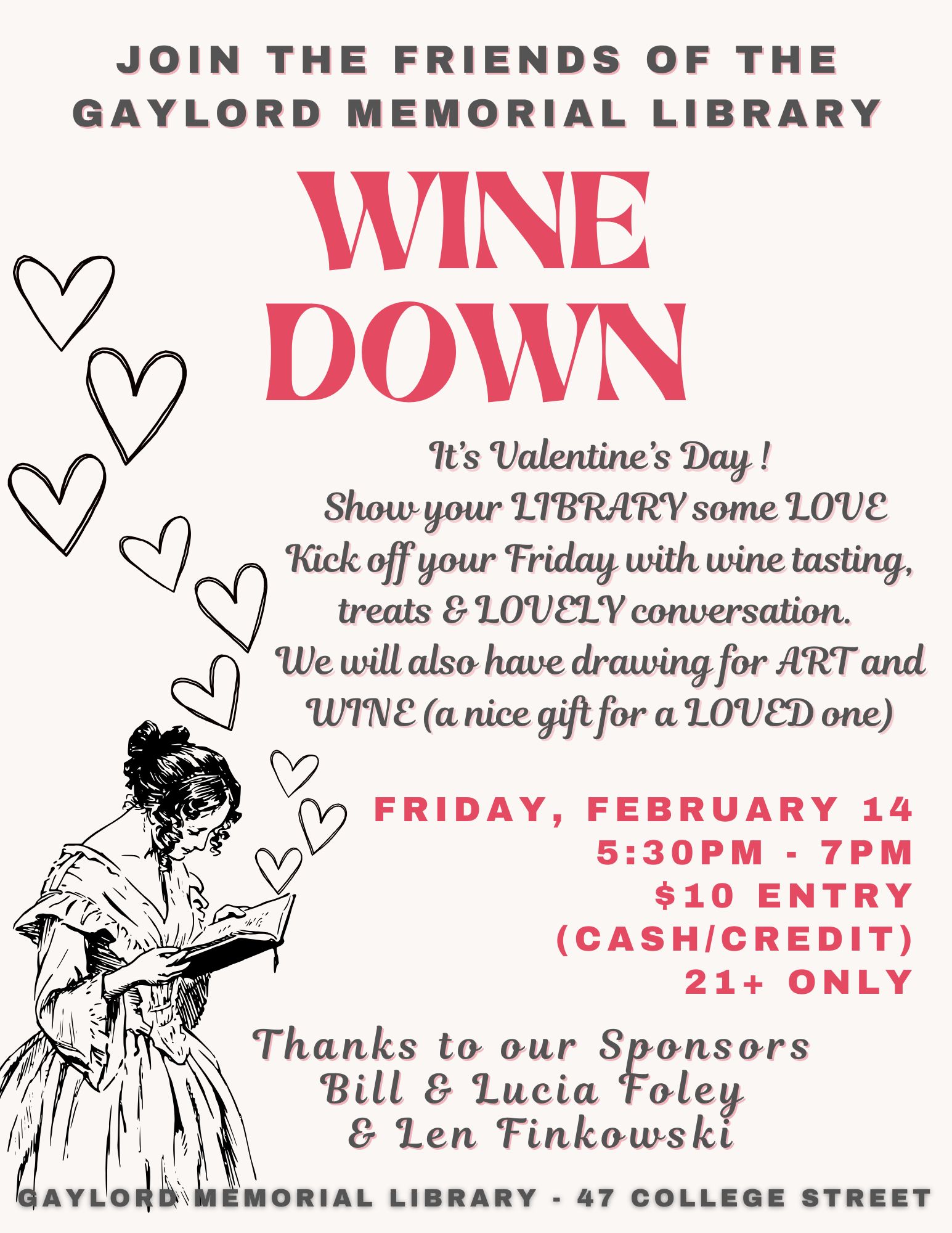 February Wine Down at Gaylord Library | Know Your Town